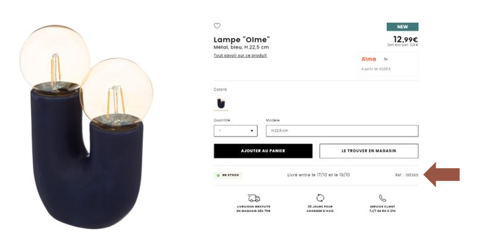 Où trouver la référence d'un produit sur le site ? – ATMOSPHERA